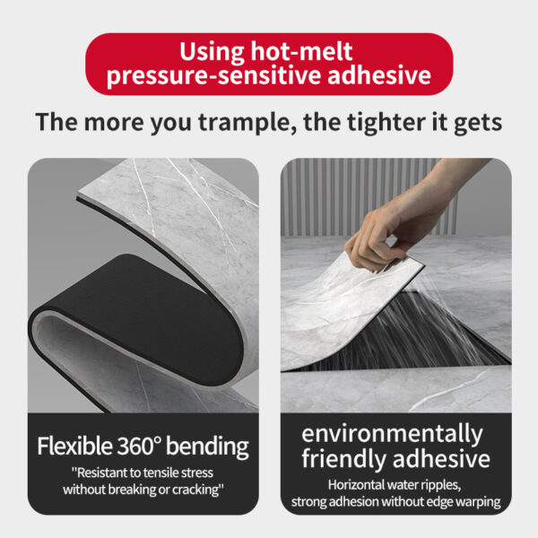 Waterproof Fireproof 2mm PVC LVP Self Adhesive Plank Luxury Vinyl Tile ...