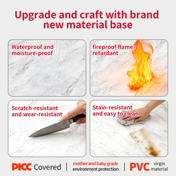 Waterproof Fireproof 2mm PVC LVP Self Adhesive Plank Luxury Vinyl Tile ...